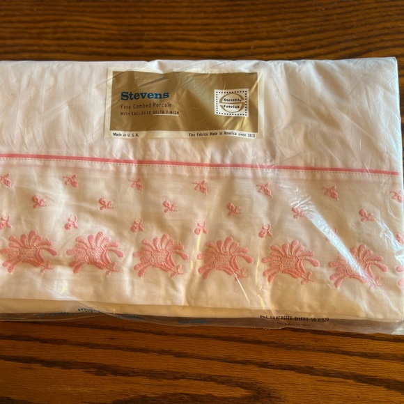 Stevens | Bedding | Vintage Stevens Fine Percale Embroider Cotton 8 ...